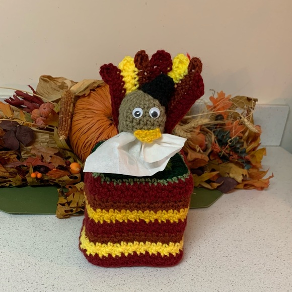 Hand Crafted | Holiday | Turkey Thanksgiving New Tissue Box Cover ...